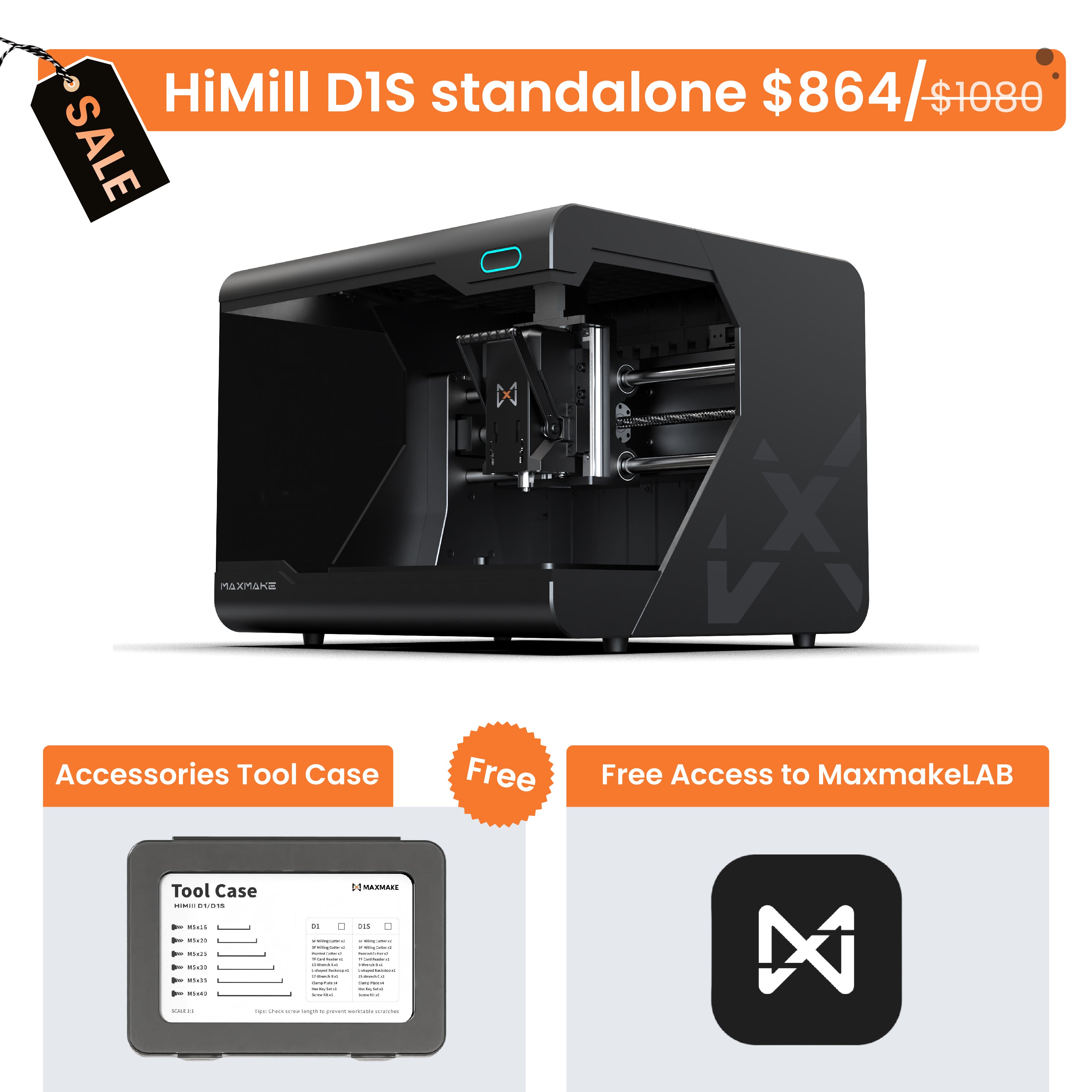 HiMill D1S - Pro Desktop CNC with Ball Screws & QTC – maxmake